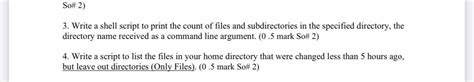Solved So Write A Shell Script To Print The Count Of Chegg