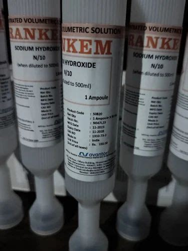 Lab Grade 0 1n Sodium Hydroxide Solution 400gm Packet 99 9 At ₹ 100 Pack In Ahmedabad