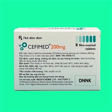 Thuốc Cefimed 200mg Cefixim 200mg Trị Nhiễm Khuẩn Hô Hấp Tiết Niệu