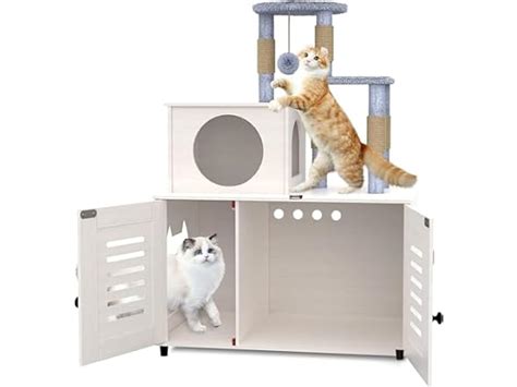 Ryvorbe Cat Tree And Litter Box Enclosure