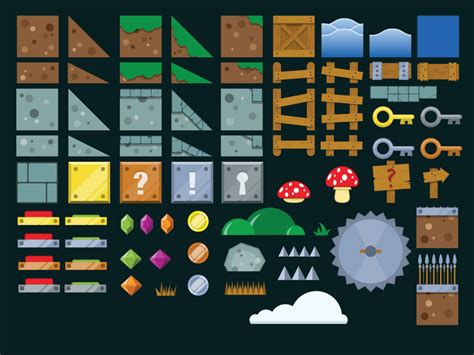 Platform Game Tile Set Pack Free By Jamie Cross