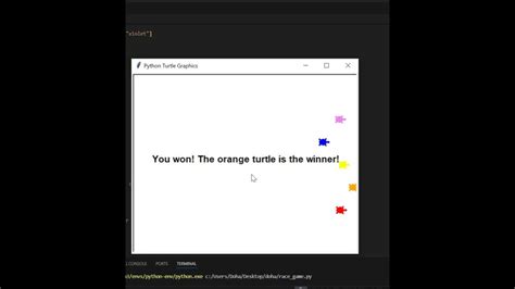 How To Make A Turtle Race Game Using Python Pythonturtle Turtle