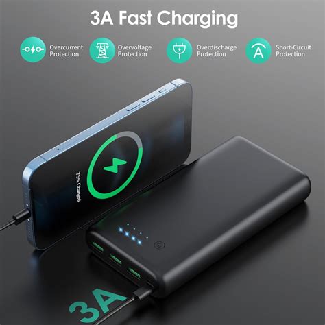 Portable Charger 36800mah4 Outputs Power Bank Dual Input 5v3a