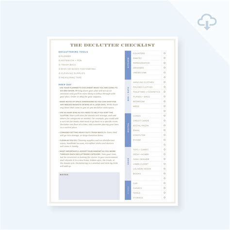Printable Declutter Checklist Etsy