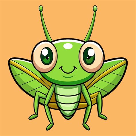 Premium Vector Grasshopper Entomology Insect Hand Drawn Mascot Cartoon Character Sticker Icon