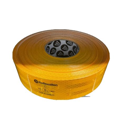 NASTRO ADESIVO SEGNALETICO RIFLETTENTE ROTOLO DA 50mt GIALLO OMOLOGATO