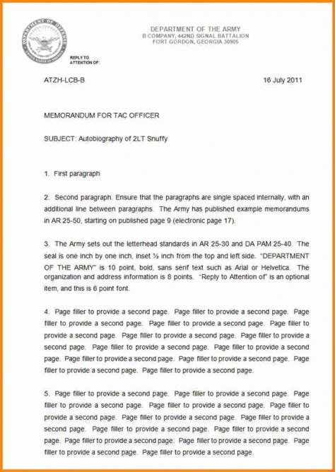 Editable Army Information Memorandum Template Example Tacitproject