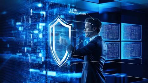 cyber security data concept businessman protecting data personal
