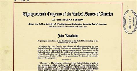 United States Constitution And Citizenship Day 24th Amendment