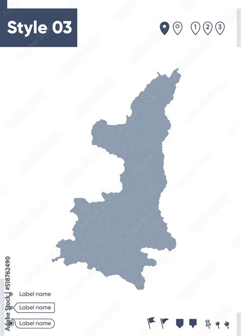Shaanxi China Map Isolated On White Background Outline Map Vector