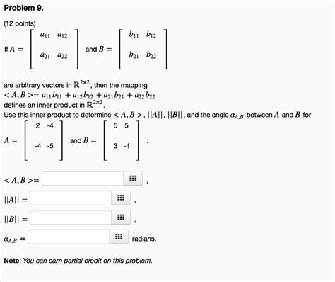 solved problem 9 12 points a11 a12 11 b12 ifa and b a21