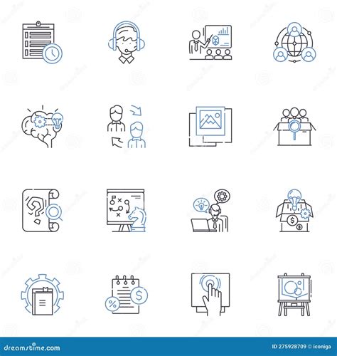 Excursion Line Icons Collection Adventure Sightseeing Tour Exploration Discovery Journey