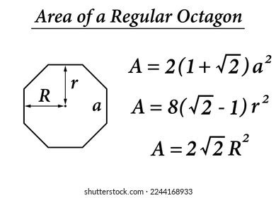 Area Regular Octagon Vector Illustration Stock Vector Royalty Free