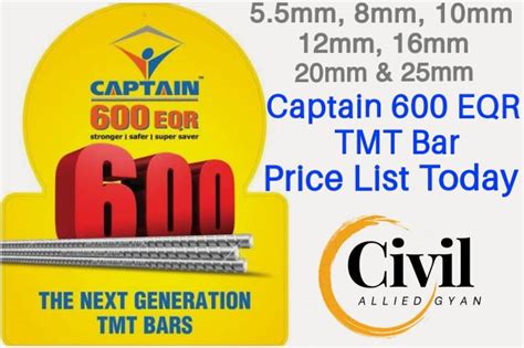 Captain Tmt Bar Price List Today 2024 Captain 600 Price