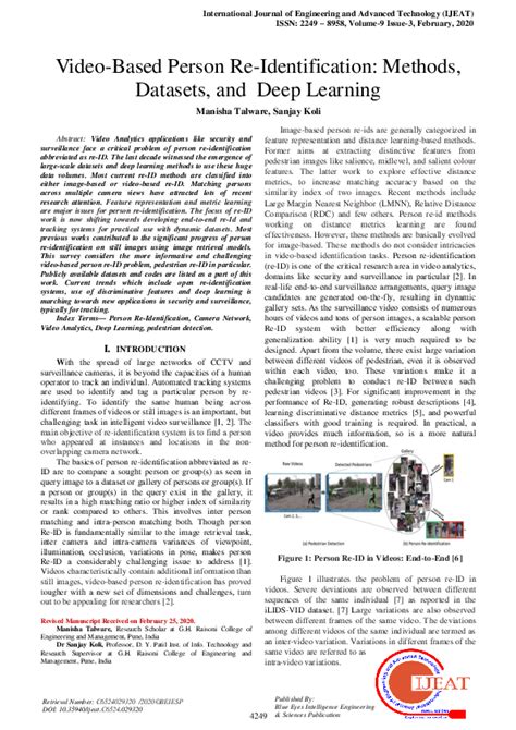Pdf Video Based Person Re Identification Methods Datasets And Deep