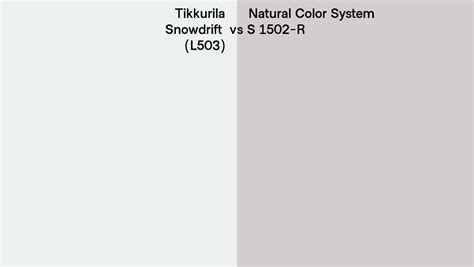Tikkurila Snowdrift L503 Vs Natural Color System S 1502 R Side By