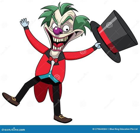 Creepy Joker Cartoon Character Vector Illustration