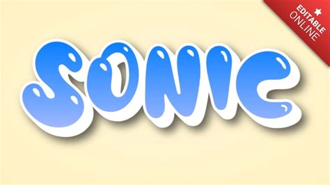 Sonic Bubble Style 3d Text Effect Generator