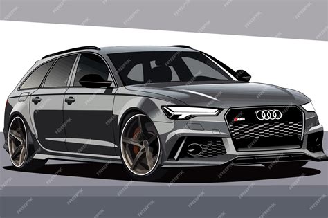 Premium Vector Luxury Car Audi Rs6 Avant Automobile Race Car Sports Car Vector Illustration