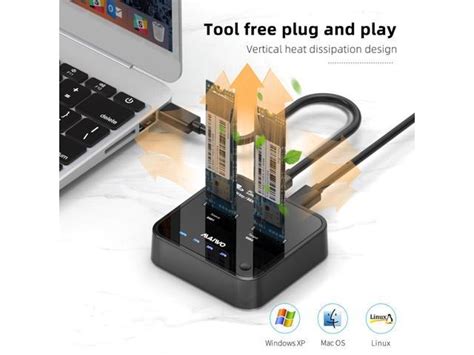 Maiwo Dual Bay Usb Type C M Nvme Ssd Hard Drive Enclosure Mini Docking Station Solid State