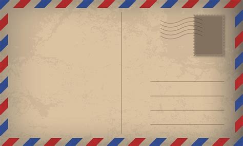 Oude Stijl Ansichtkaart Of Envelop Met Postzegel Luchtpost Brief