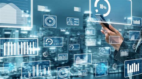 Modern Business Analytics And Data Visualization Concept With Hands