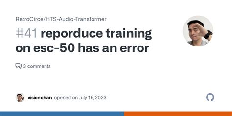 Reporduce Training On Esc 50 Has An Error · Issue 41 · Retrocirce Hts Audio Transformer · Github