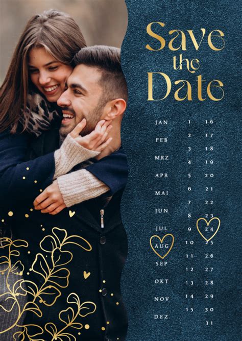 Save The Date Karte Kalender Hochzeitstermin Send A Smile