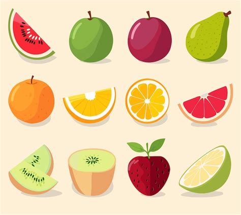 Adesivo frutas cítricas dibujo Vetor Premium