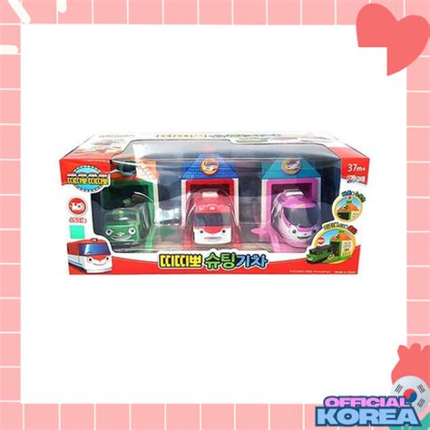 Tayo Titipo Shooting Train 3 Piece Action Toy Set Push Button Launch