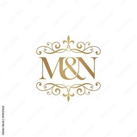 Mandn Initial Logo Ornament Ampersand Monogram Golden Logo Stock Vector Adobe Stock