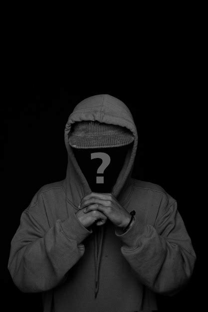 Premium Photo Hoodie Man In Hat Without Face Isolated Black Concept