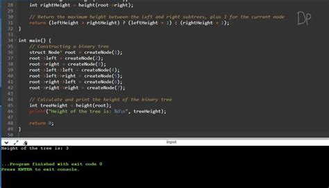 C Program To Find The Height Of Tree Using Recursion