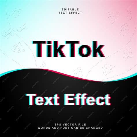 Premium Vector Tik Tok Editable Text Effect