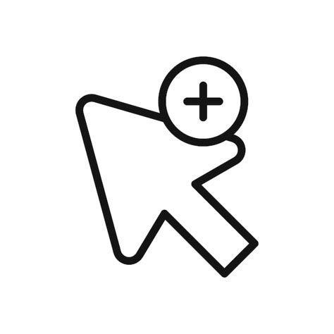 Premium Vector Cursor Plus Icon Isolated On White Background