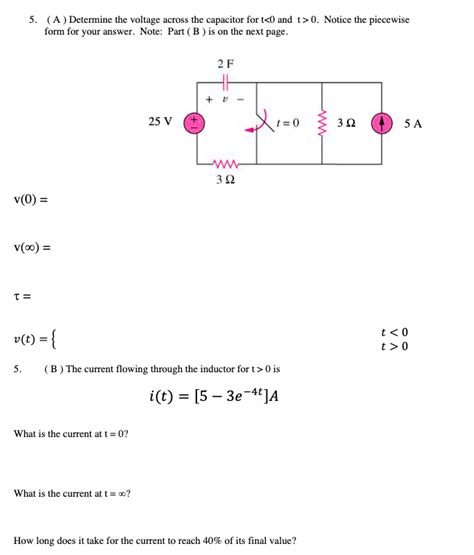 Solved 5 A Determine The Voltage Across The Capacitor For Chegg