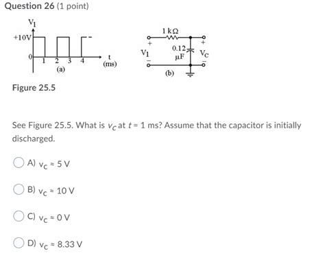 Solved Question 26 1 Point V1 1 K 2 10v 012 V1 Uf Ms