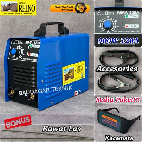 Jual Mesin Las Rhino 120A 900 Watt 450 Watt Trafo Inverter Las MMA 120