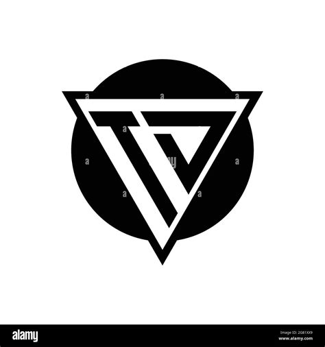 TD Logo With Negative Space Triangle And Circle Shape Design Template