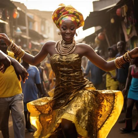Premium Ai Image African Girl Dancing National Dance In African Clothes