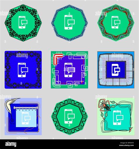 Mail Icon Envelope Symbol Message Sms Sign Mail Navigation Button Set Colur Buttons Vector