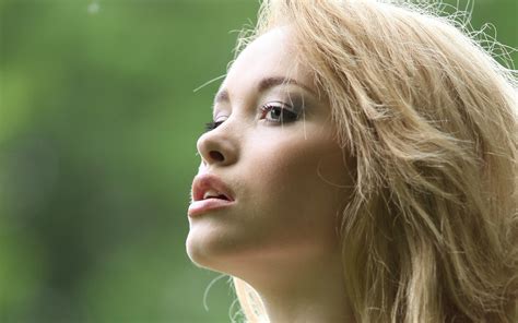 Wallpaper Face Model Blonde Long Hair Wind Nose Person Head
