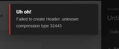 Themco Failed To Create Header Unknow Compression Type Support