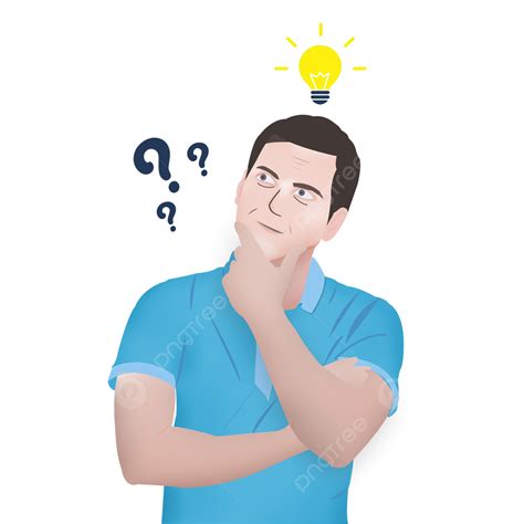 Person Thinking Cartoon Clipart Png Download Man Thin