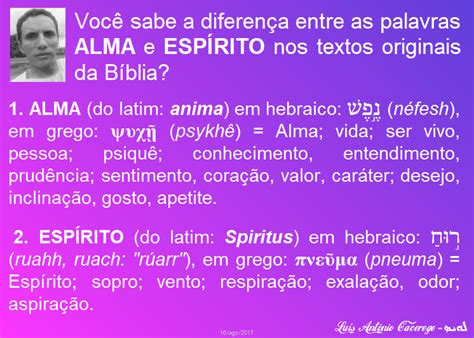 Estudos Bíblicos E Linguísticos Do Cacerege Alma Corpo E Espírito