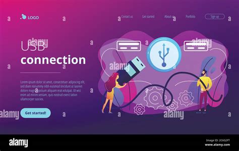 Usb Connection Concept Landing Page Stock Vector Image And Art Alamy