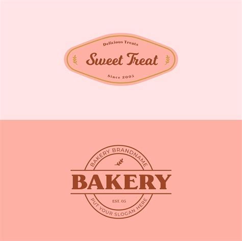 Colección De Logotipos De Panadería Retro Vector Premium