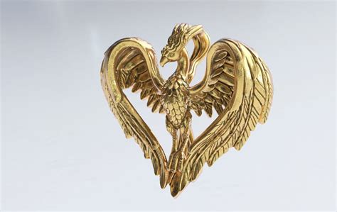 Pheonix Heart Pendant Ultra Realistic 3d Printed Wax Pattern Etsy