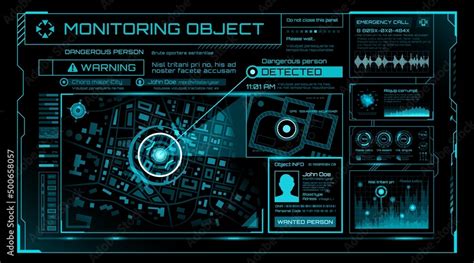 Hud Security Monitoring System Technology Digital Interface Screen