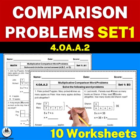 Multiplicative Comparison Word Problems Worksheets Set 1 Made By